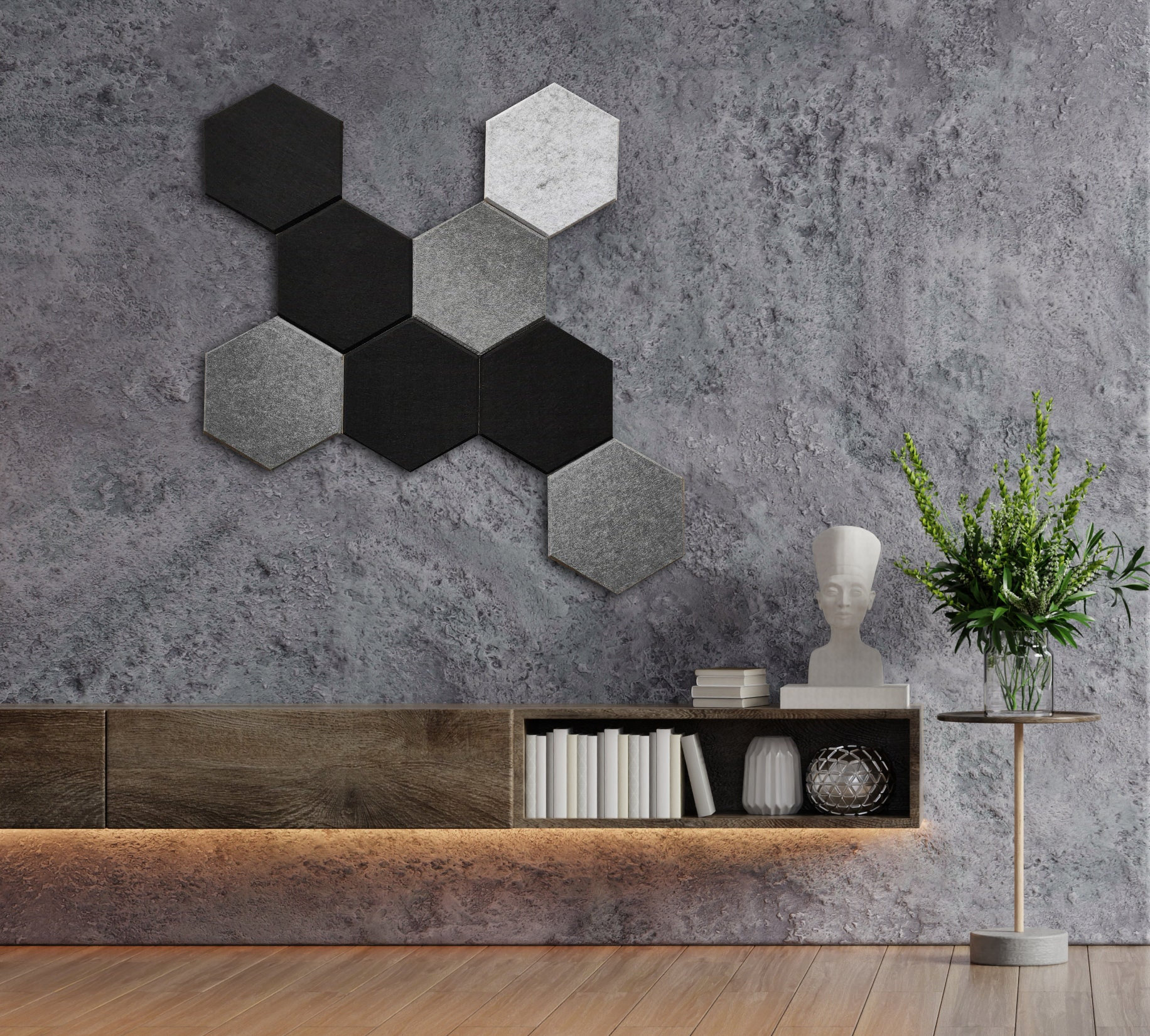 Modern FELT WALL PANELS, Honeycomb Panels, Wall Felt Headboard ...