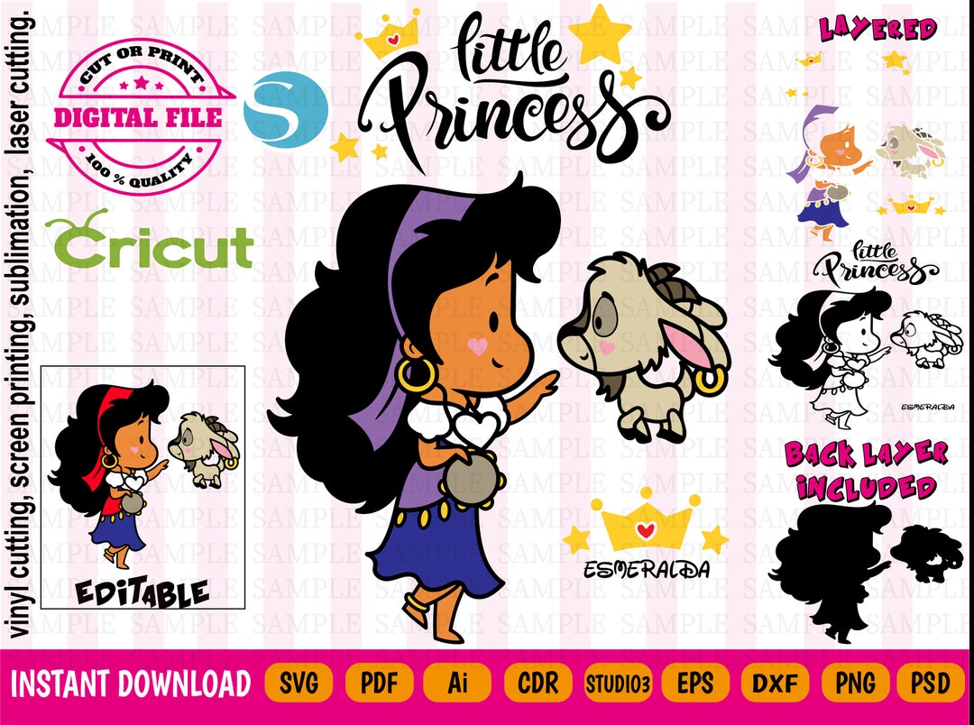 Little Princess Esmeralda Svg - Esmeralda Clipart - Esmeralda Svg ...