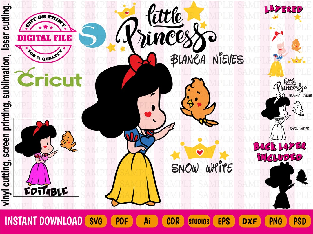 Little Princess Snow White Svg - Snow White Clipart - Blanca Nieves Svg ...