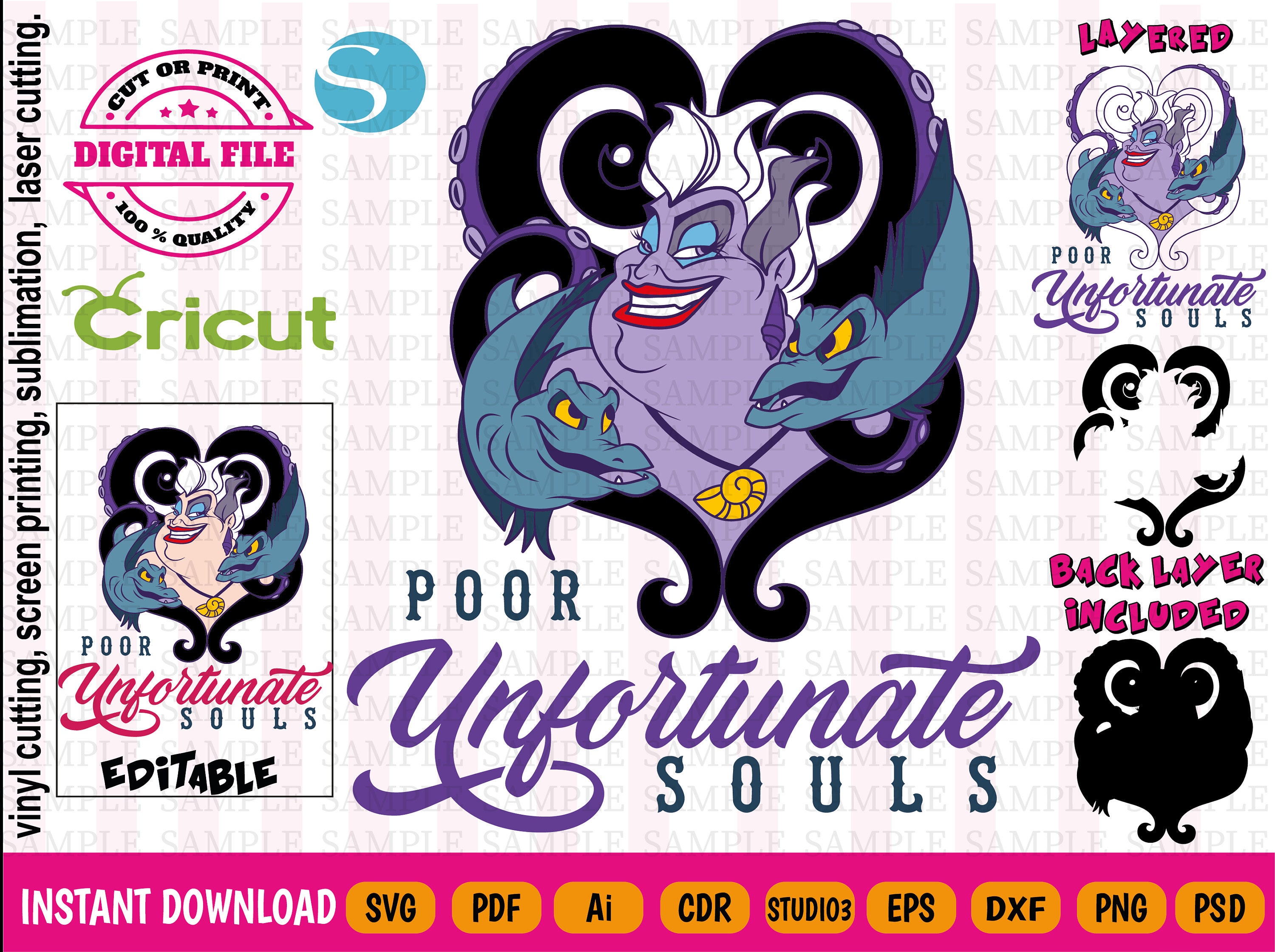 Ursula Svg Ursula Clipart Ursula Png Ursula Vector 9 - Etsy