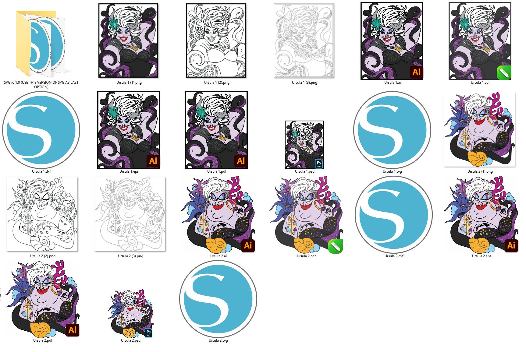 Ursula Svg V 2 in 1 Ursula Clipart Ursula Png Ursula | Etsy Australia