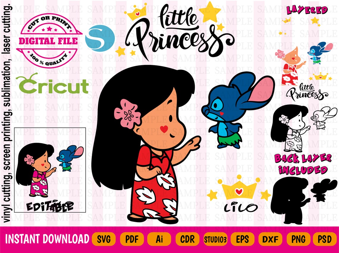 Little Princess Lilo Svg Lilo Clipart Lilo Svg Lilo & - Etsy