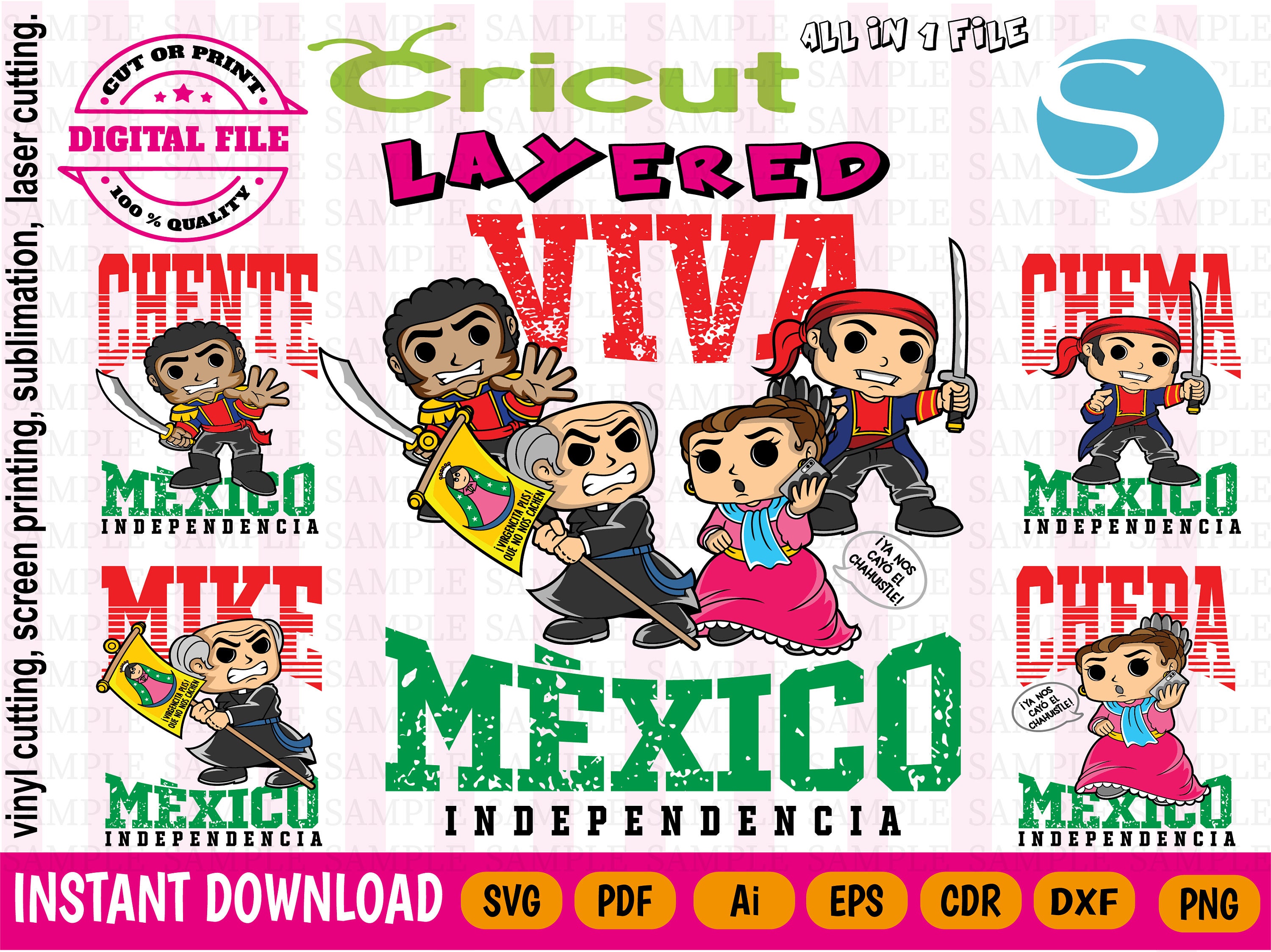 Mexico Bundle Svg Viva México SVG Mexican independence day | Etsy