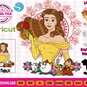 Princess Belle Svg - Bella Vector - Belle Clipart - Belle Png - La ...