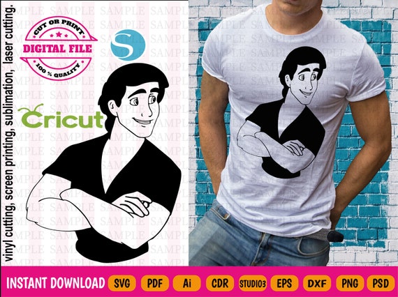 Prince Eric SVG Eric Silhouette Digital File Instant - Etsy