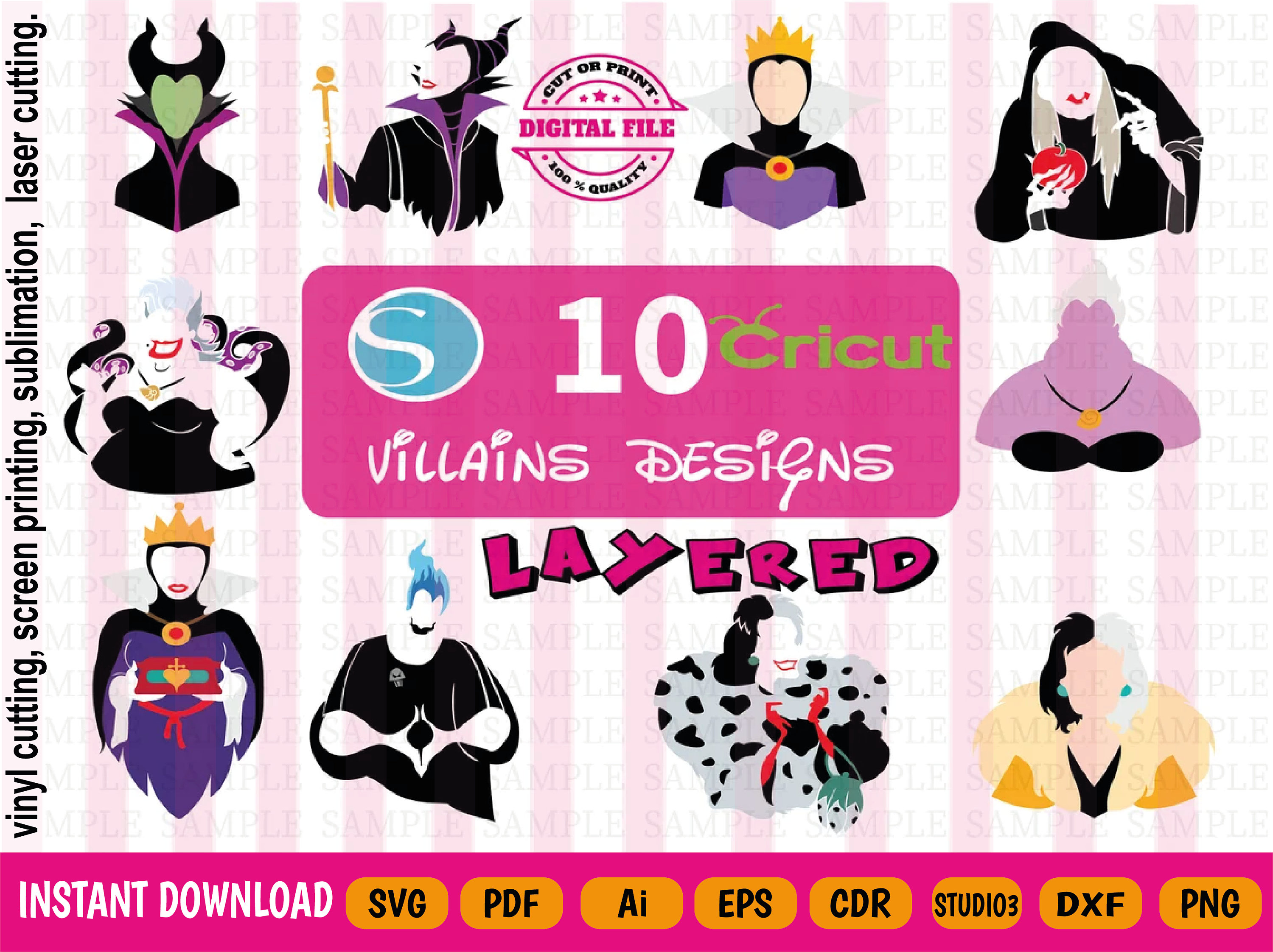 Villains Silhouette SVG Bundle Villains faceless Instant - Etsy México