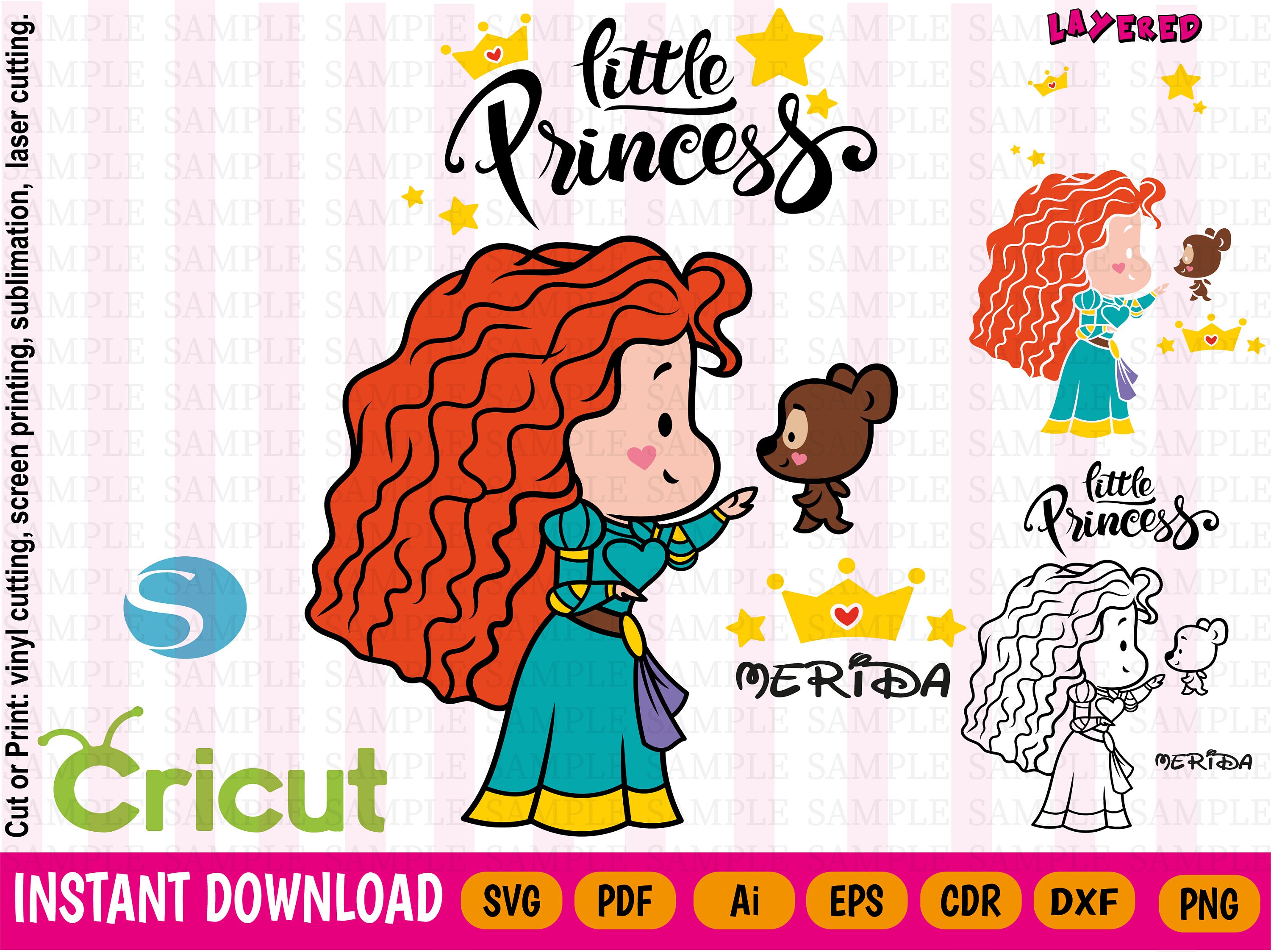 Little Princess Merida Svg Merida Vector Merida Clipart | Etsy