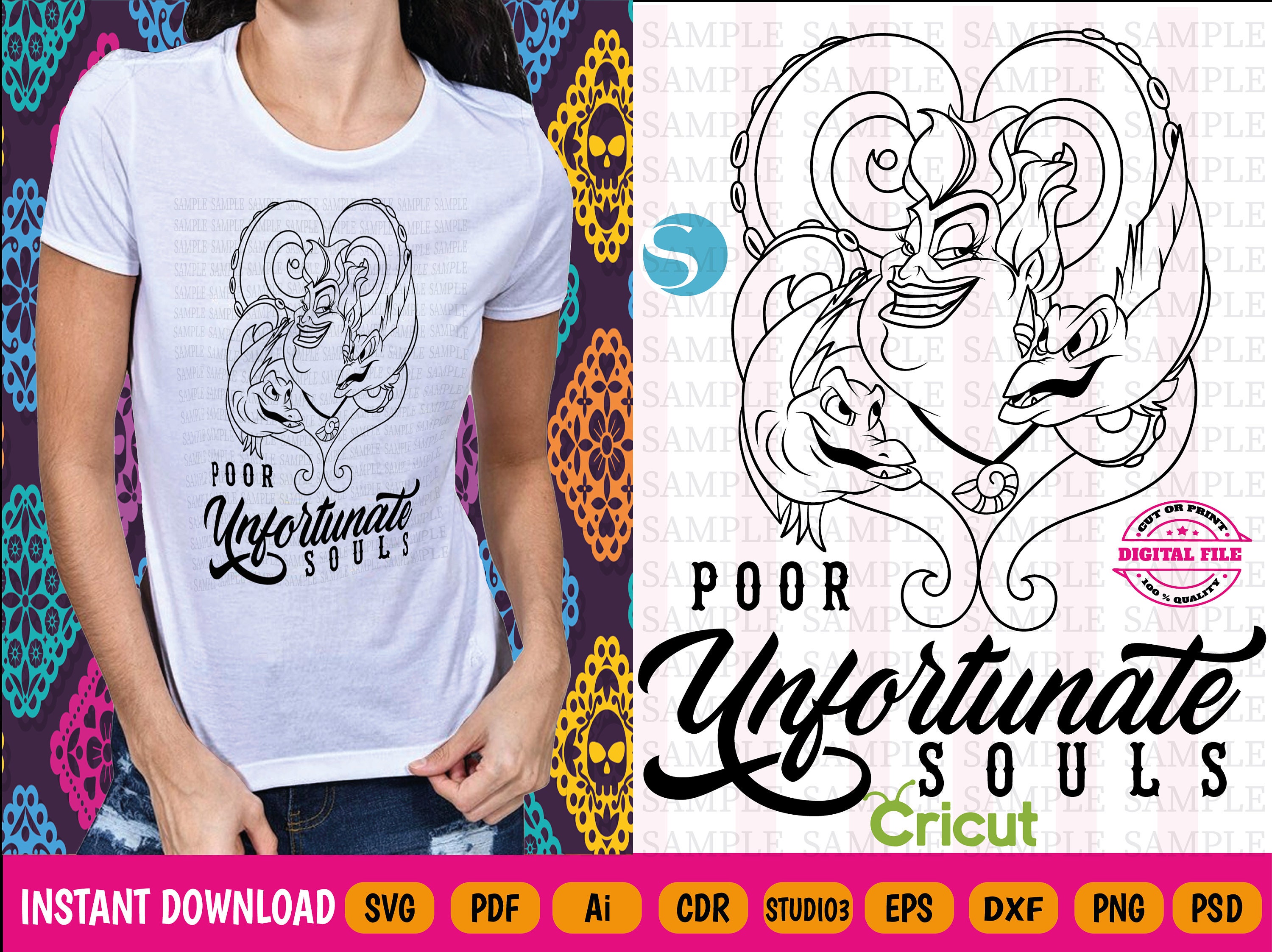 Ursula Silhouette Svg Ursula Clipart Ursula Png Ursula - Etsy