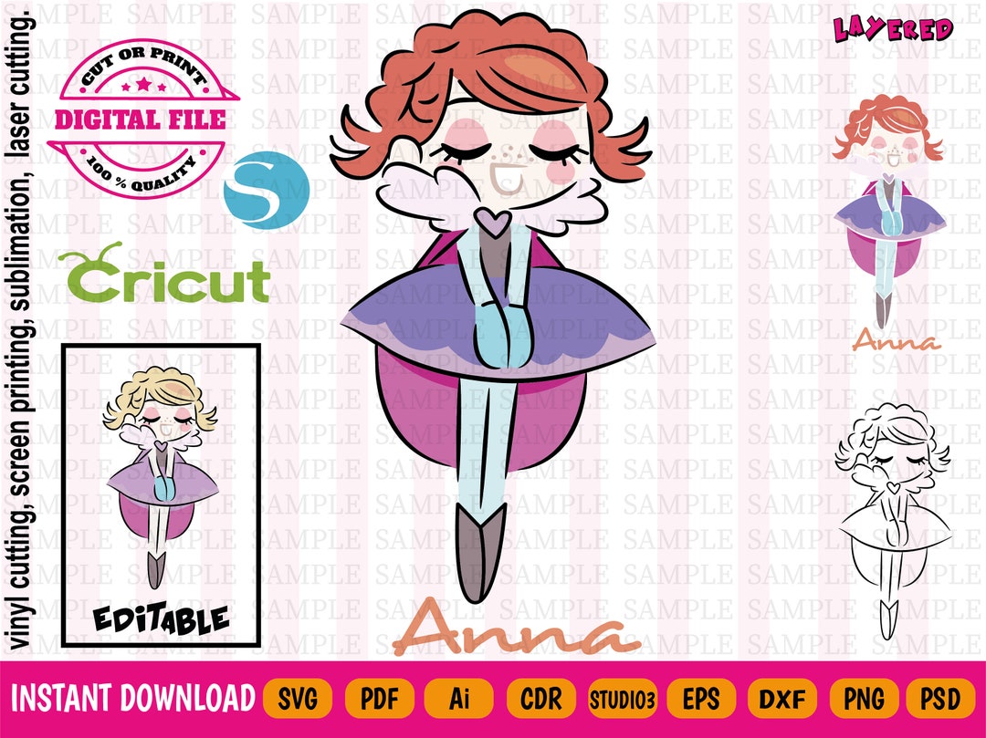 Dancing Princesses Anna Svg - Frozen Clipart - Frozen Svg - Anna Svg ...