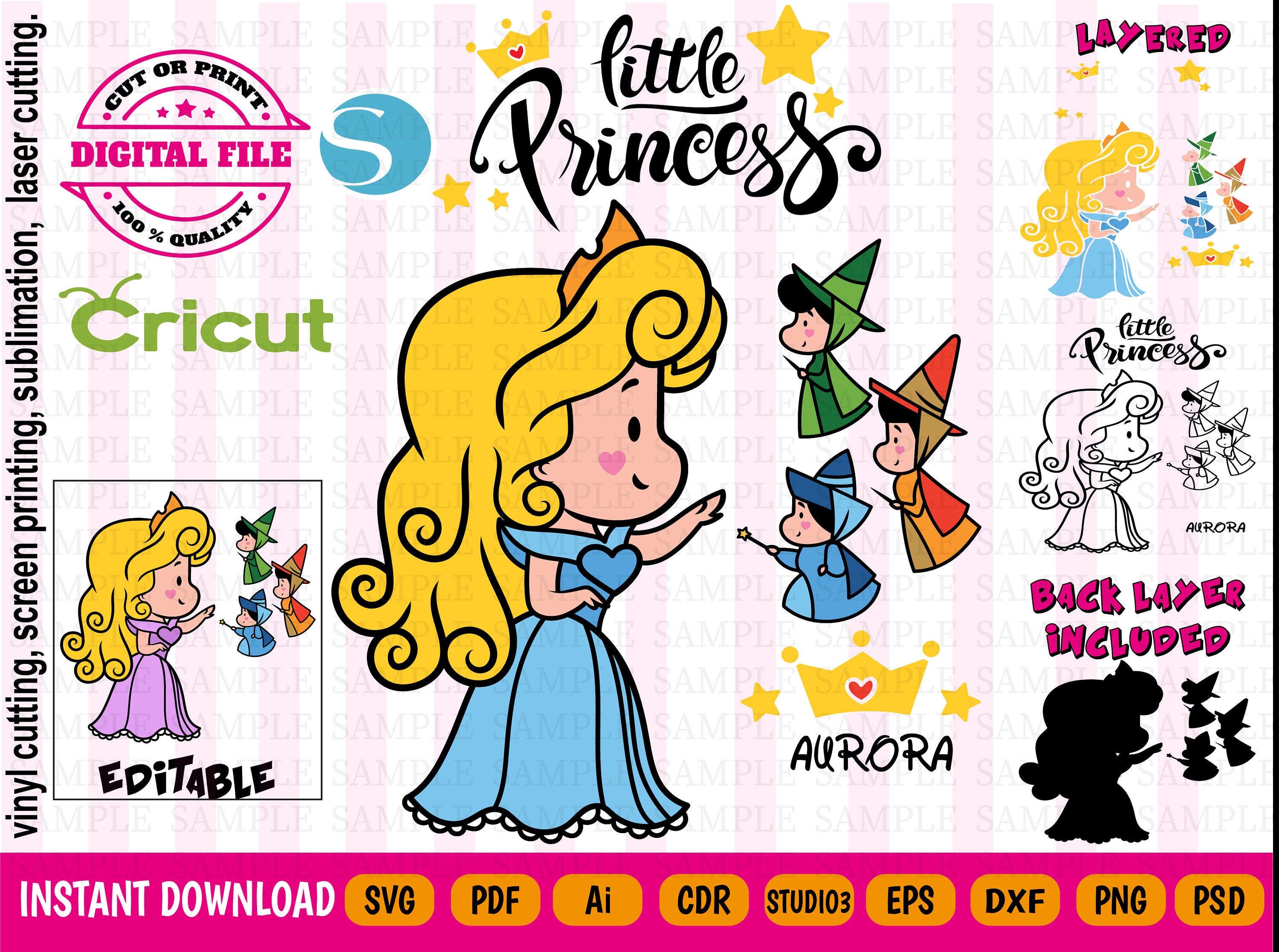Little Princess Aurora Svg Aurora Vector Aurora Clipart - Etsy