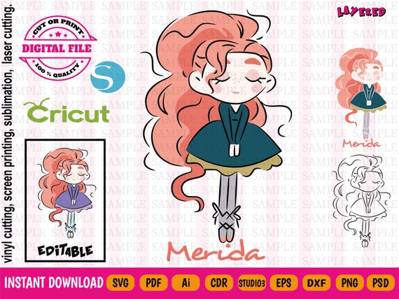 Dancing Princesses Merida Svg Merida Vector Merida Clipart - Etsy