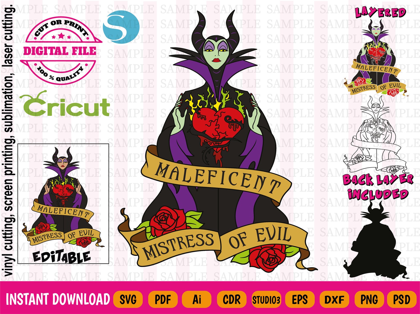 Villain Svg Maleficent 2 Svg Instant Download 9 File - Etsy