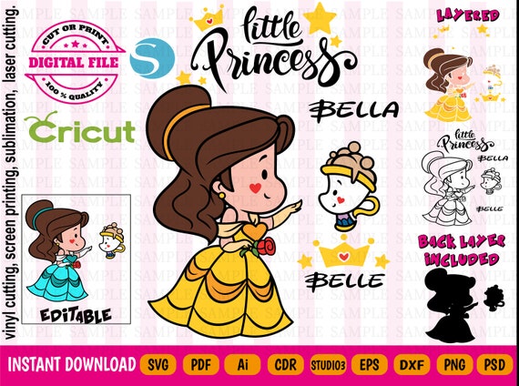 Little Princess Belle Svg Belle Clipart Beauty and the - Etsy