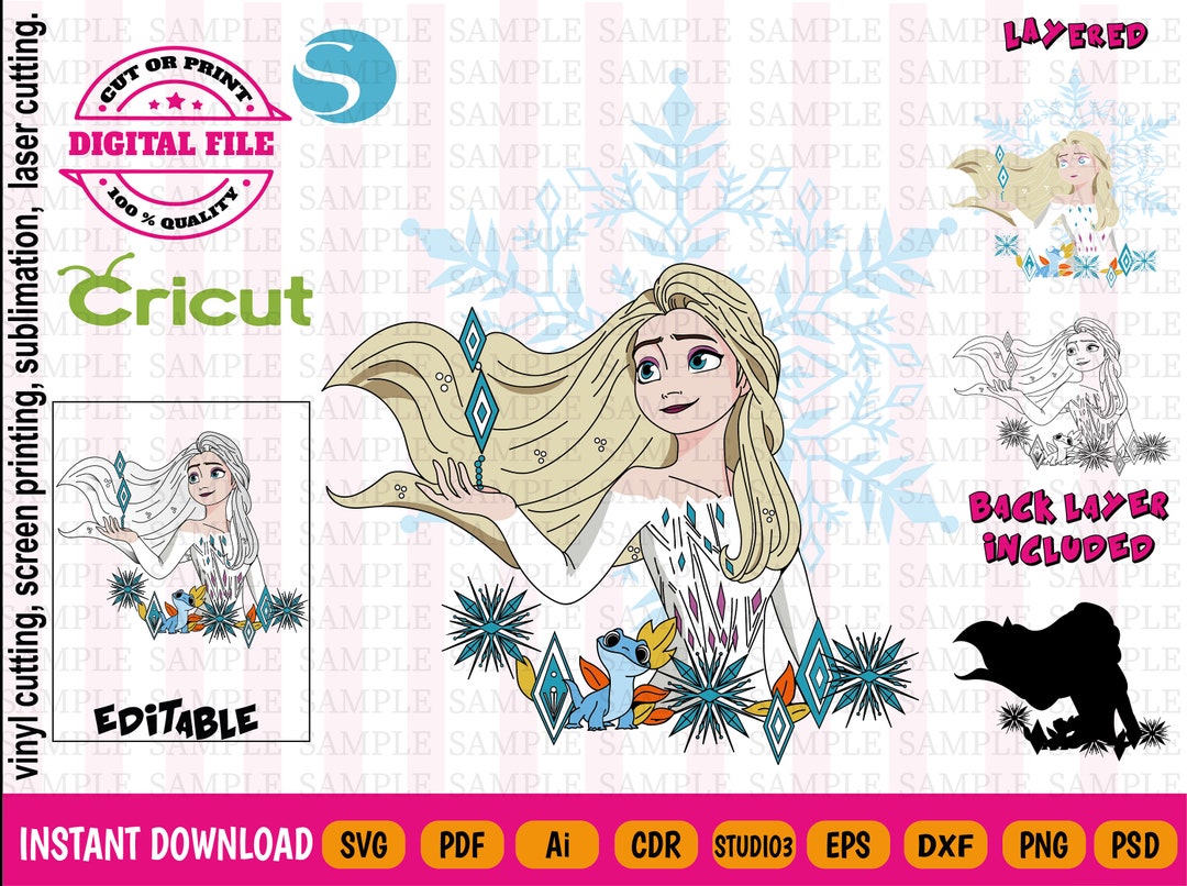 Princess Elsa Svg - Elsa Vector - Elsa Clipart - Elsa Png - Frozen 2 ...