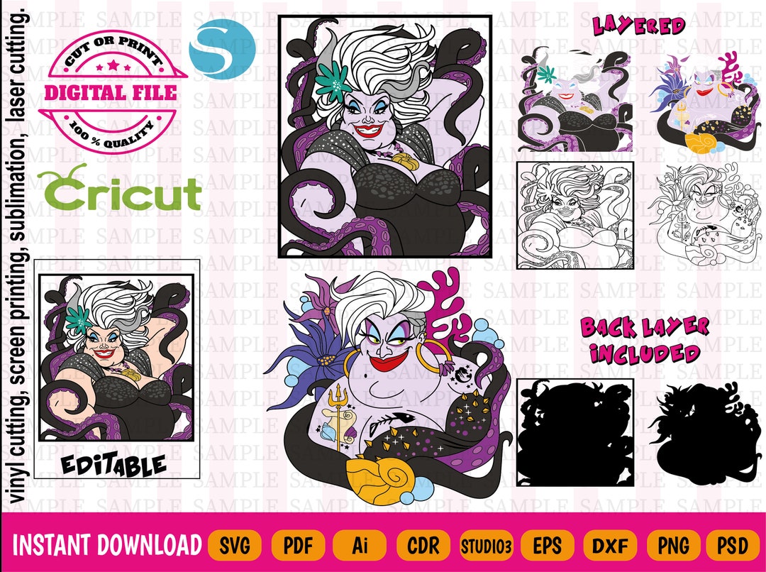 Ursula Svg V 2 in 1 - Ursula Clipart - Ursula Png - Ursula Vector 9 ...