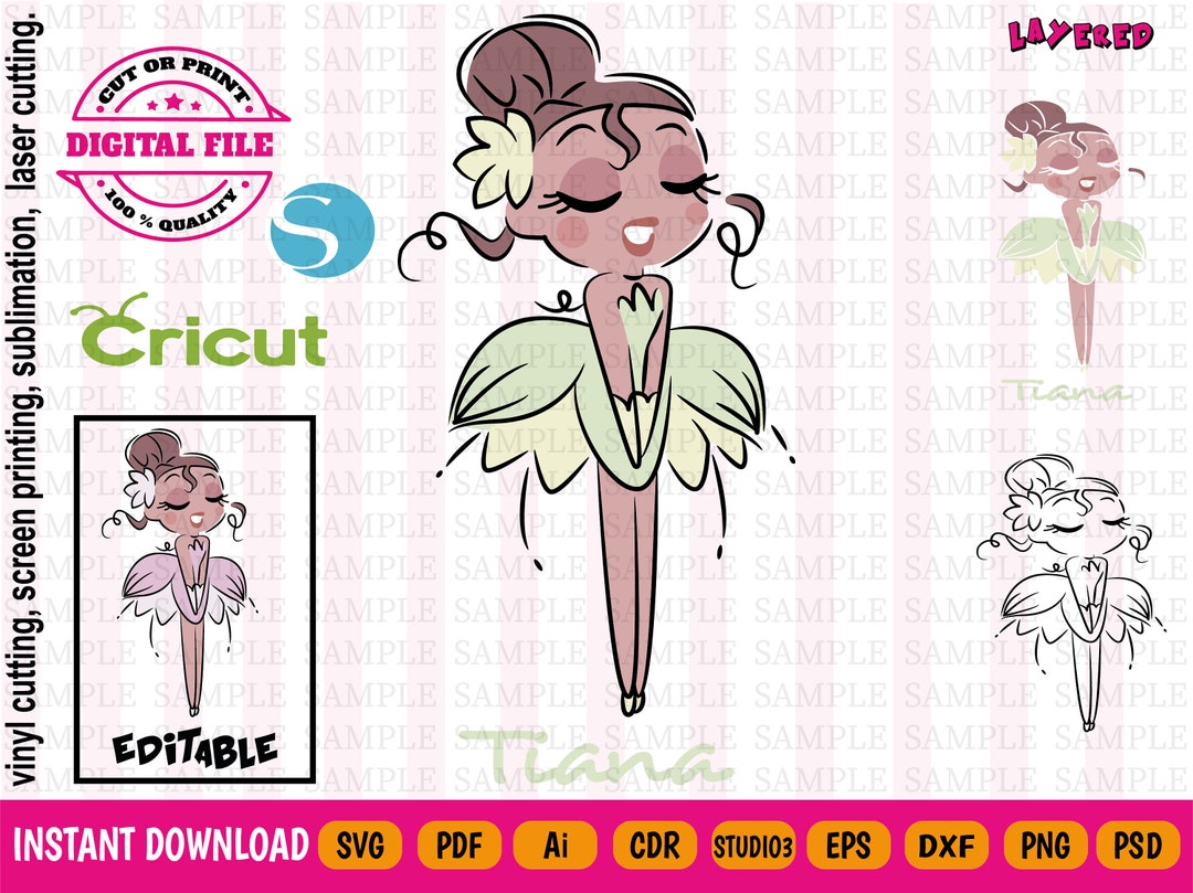 Dancing Princesses Tiana Svg - Tiana Clipart - Tiana Svg - Tiana Vector ...