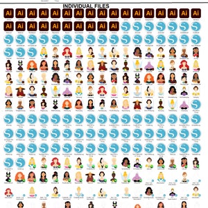 Minimalist Princesses -princess Silhouette SVG Bundle - Princess ...