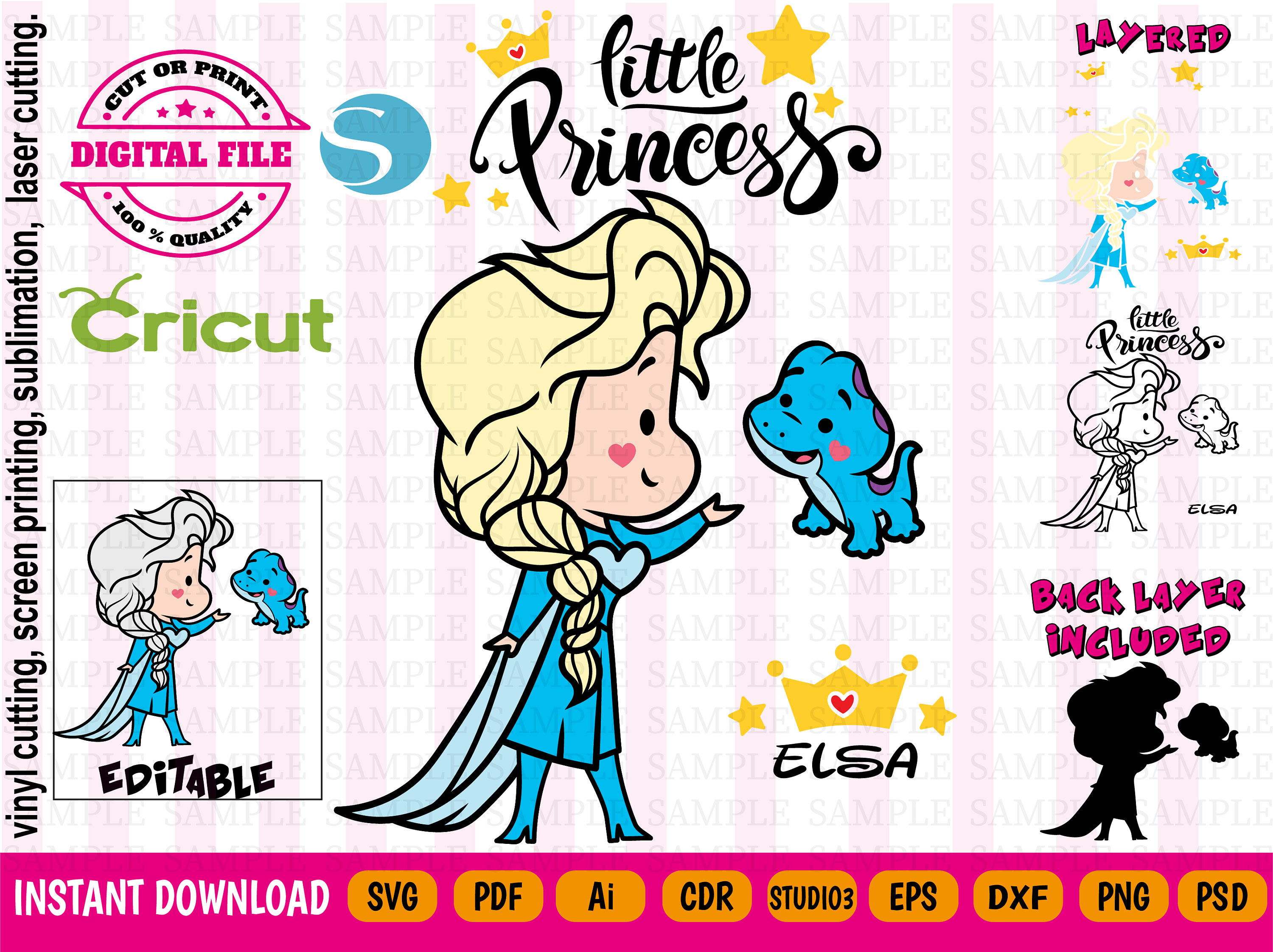 Little Princess Elsa Svg Frozen Clipart Frozen Svg Elsa - Etsy
