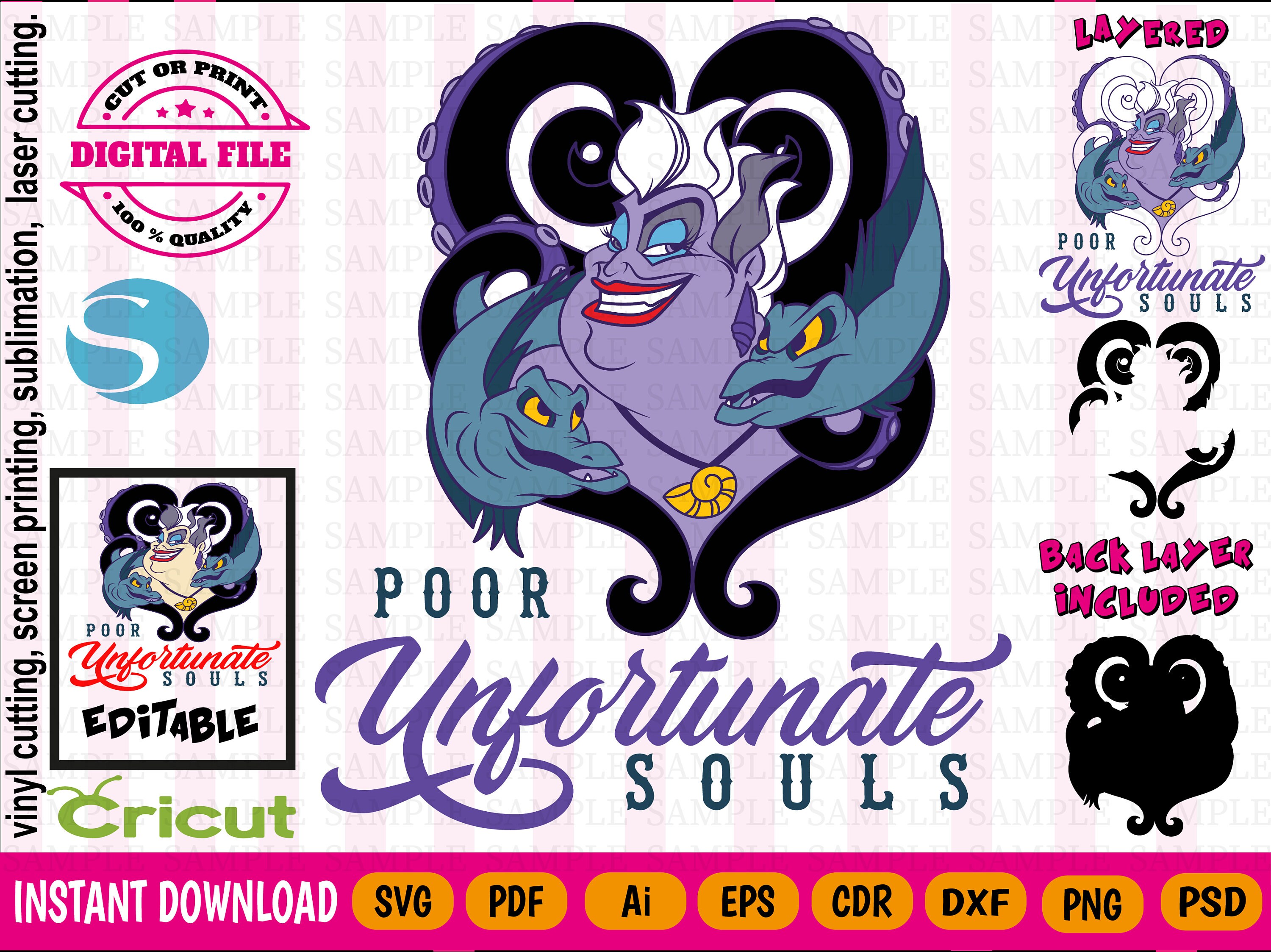 Ursula Svg Ursula Clipart Ursula png Ursula Vector 8 | Etsy España