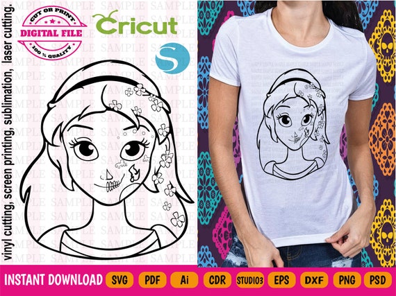 Princess Alice Svg Alice Sugar Skull Silhouette Princess - Etsy