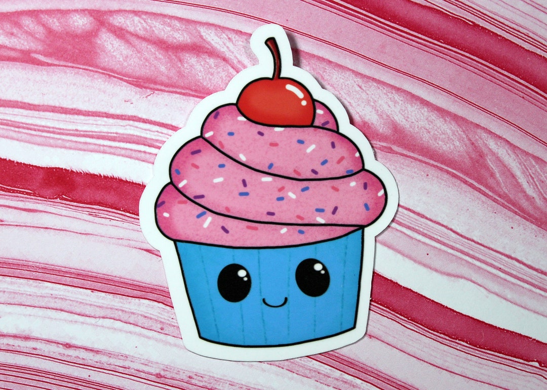 Cute Pink Cupcake Sticker - Etsy