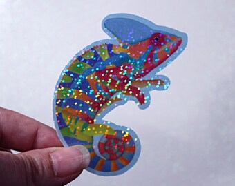 Chameleon Sticker, Lizard Sticker, Animal Sticker, Watercolor Sticker ...