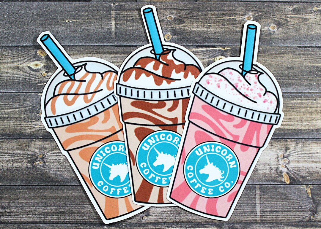 Frappe Vinyl Sticker Set- Strawberry, Chocolate, Caramel - Etsy