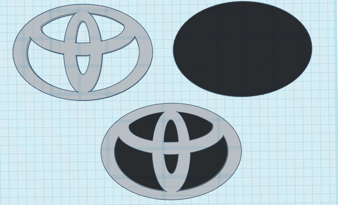 3D Printed Toyota Emblem (file Only) - Etsy