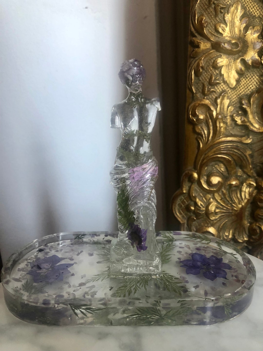 BULK Custom Goddess Aphrodite Resin Trinket Tray With Real Dried ...