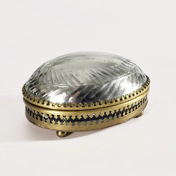 Victorian Style Brass and Glass Casket Box | Vintage … - Gem