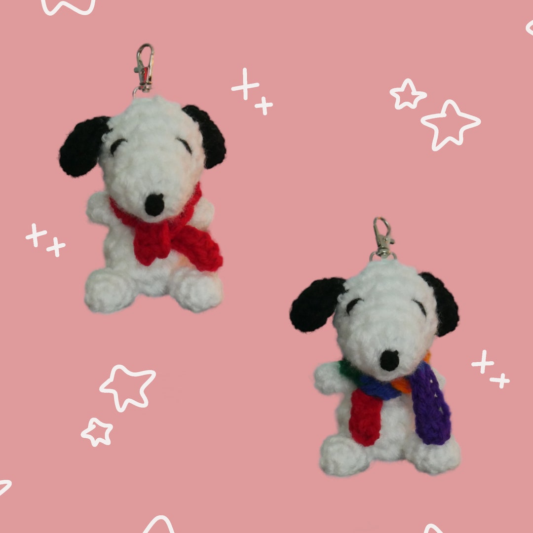Crochet Handmade Peanuts Snoopy Keychain Plushie Pride Scarf Made to ...