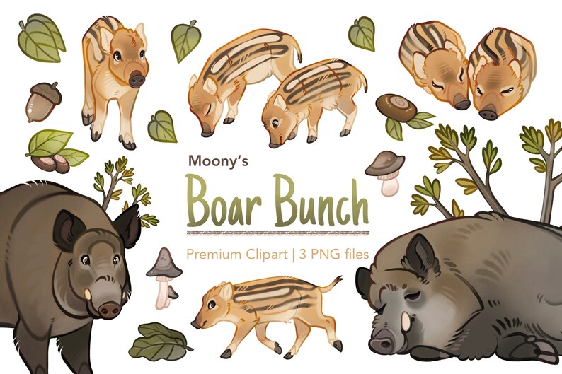 Wild Boar Herd - Boar - Boar - Graphic - Digital Download - Children's ...