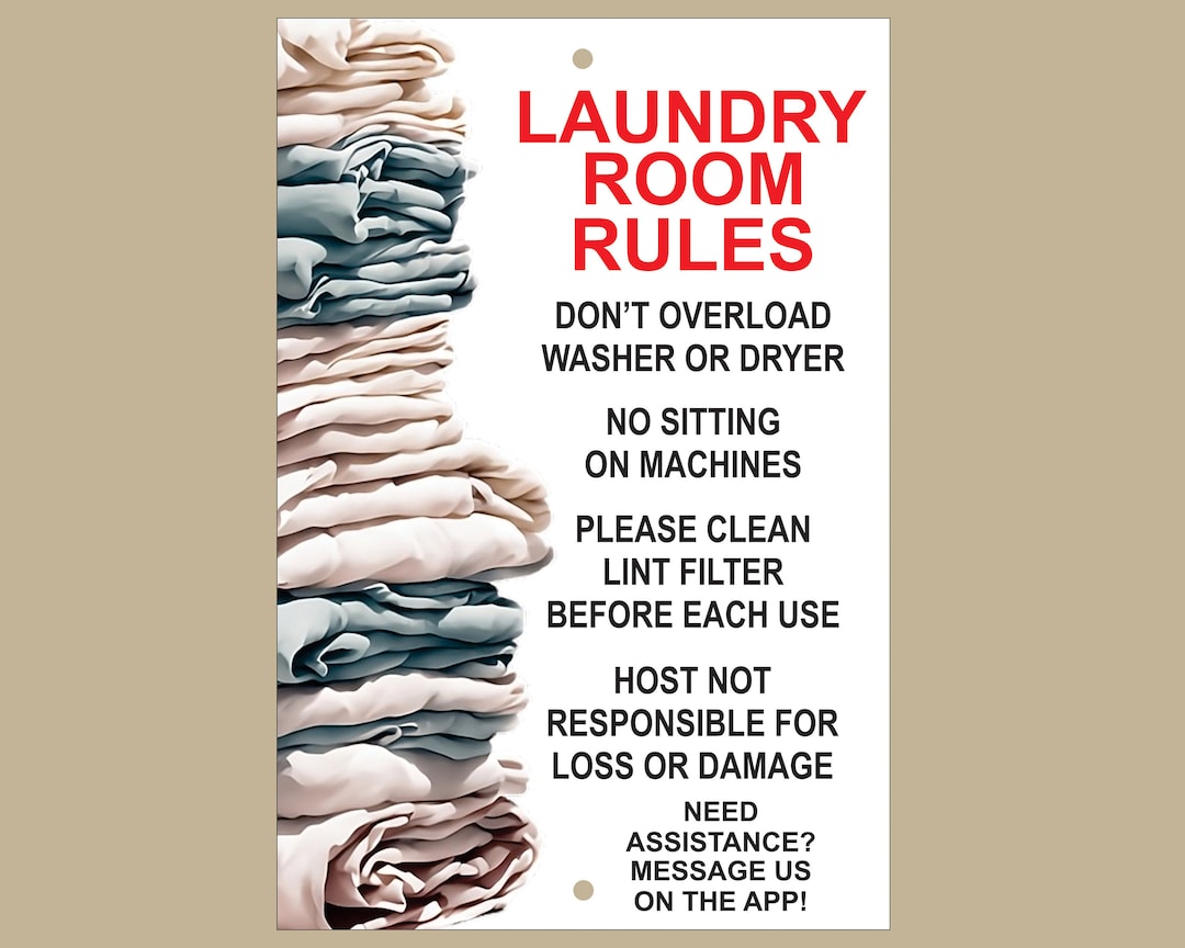 STR Laundry Room Rules Sign, Custom Metal Sign, Personalized Signs ...