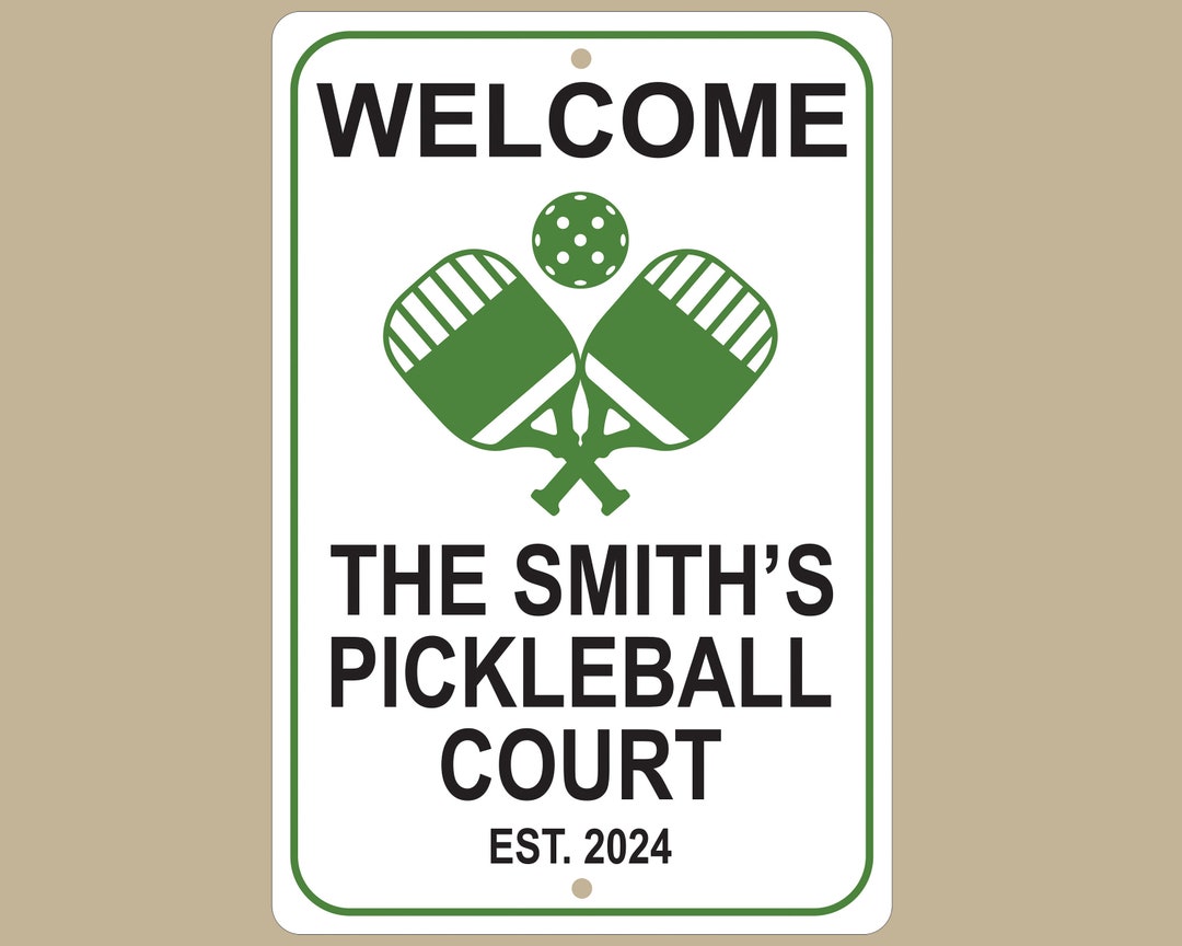 Customized Pickleball Sign, Personalized Add Name, Indoor Outdoor Sign ...