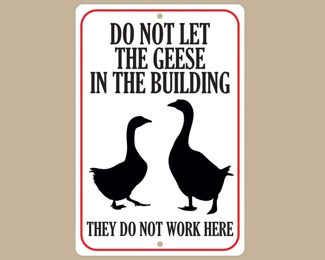 Geese Warning Sign, Metal Yard Sign, Outdoor Signage, Caution Sign ...