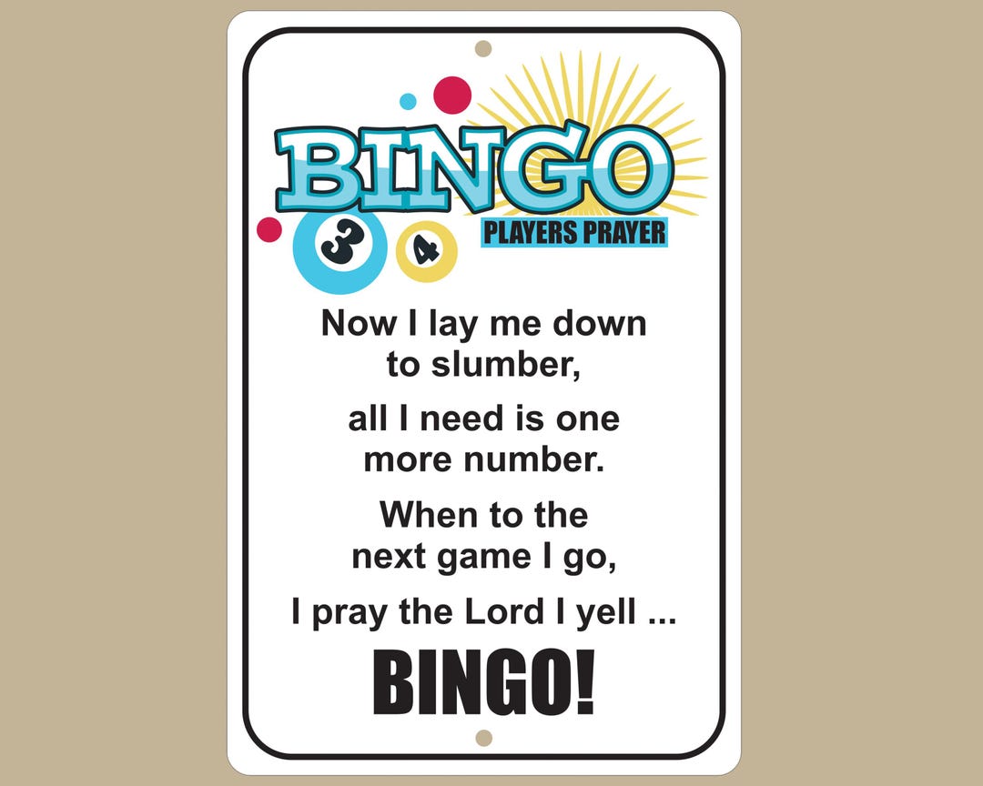 Bingo Player Prayer Metal Sign: Inspirational Wall Art - Etsy