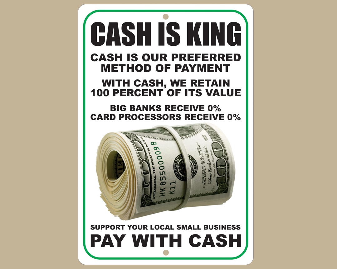 Cash is King Novelty Sign, Money Wall Decor, Financial Advisor Gift ...