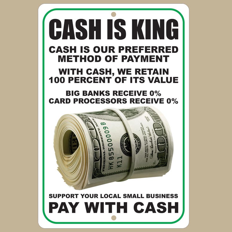 Cash is King Sign - Etsy