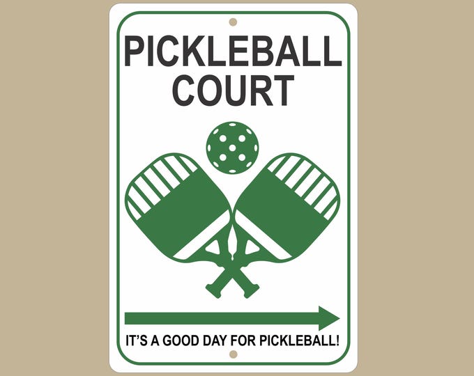 Pickleball Aluminum Direction Sign, Right or Left Arrow, 8X12 Inches ...
