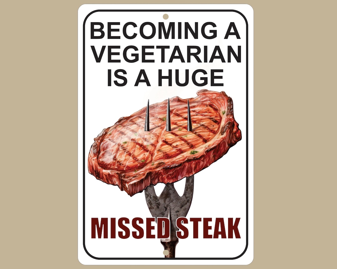 Bold Meat Eater Sign for BBQ Area, Kitchen Decor, Carnivorous Aluminum ...