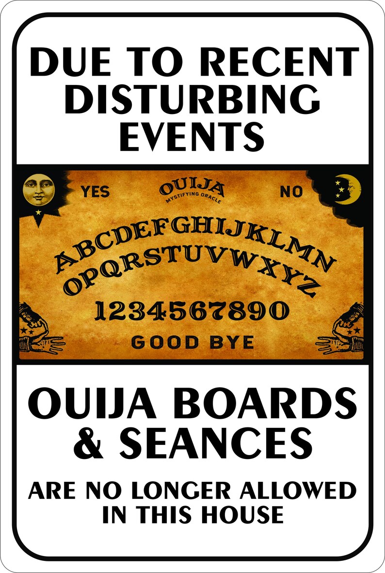 No Ouija Boards Sign: Spooky Halloween Aluminum Decor (8x12) - Etsy