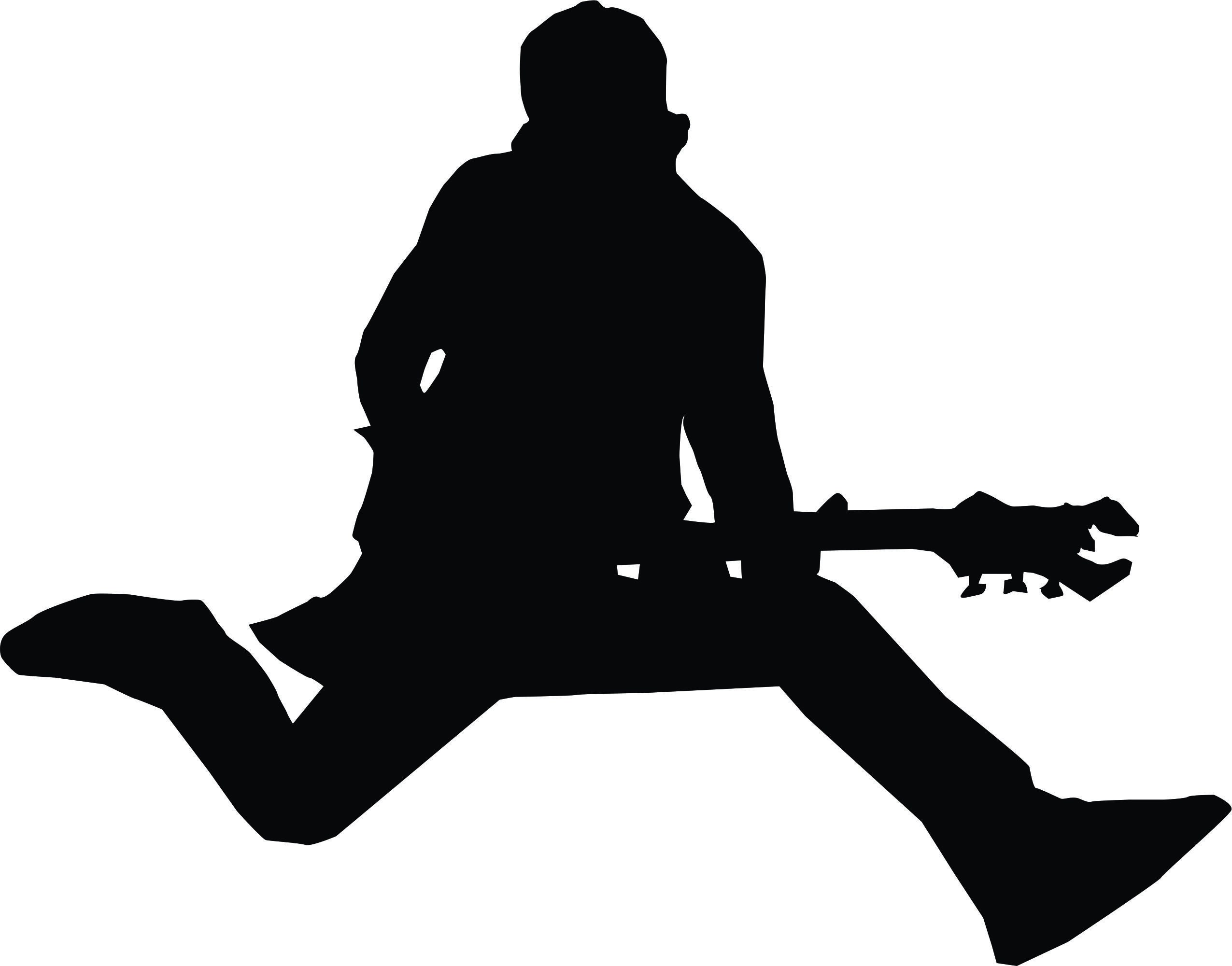 Silhouette of Rock Star With Guitar SVG - Etsy