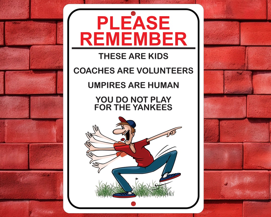 Youth Baseball Novelty Sign Perfect for Umpires, Coaches, and Spreading ...