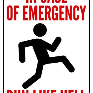 Funny 'in Case of Emergency' Aluminum Sign: Home Office Decor (8x12) - Etsy