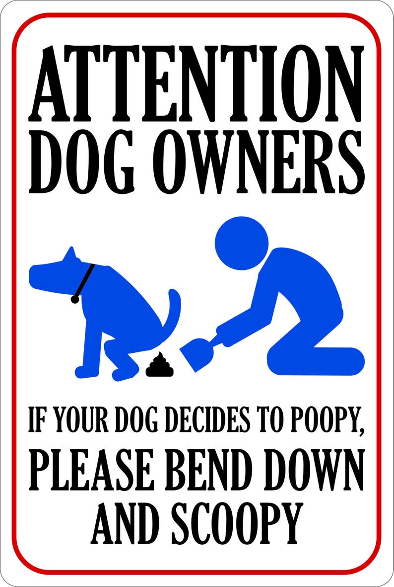 Funny Dog Poop Aluminum Sign: Outdoor Pet Waste Reminder - Etsy