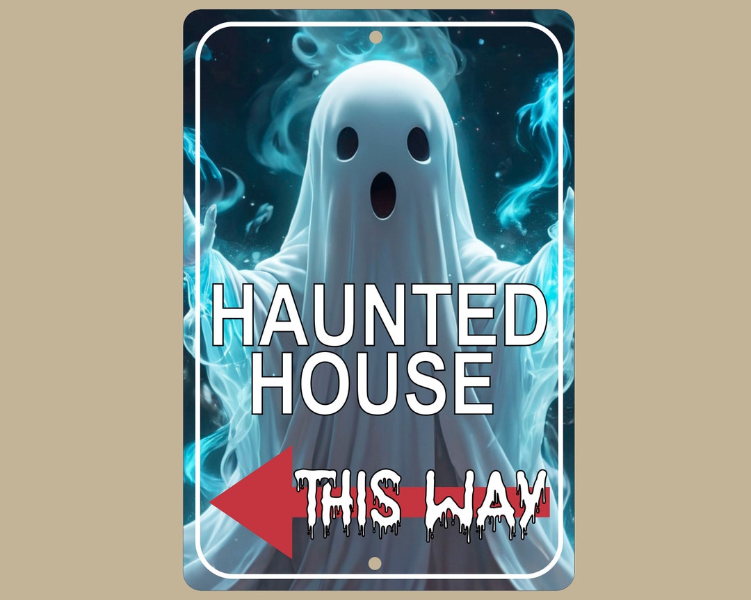 Custom Haunted House Sign: Spooky Halloween Decor (8x12 Aluminum) - Etsy