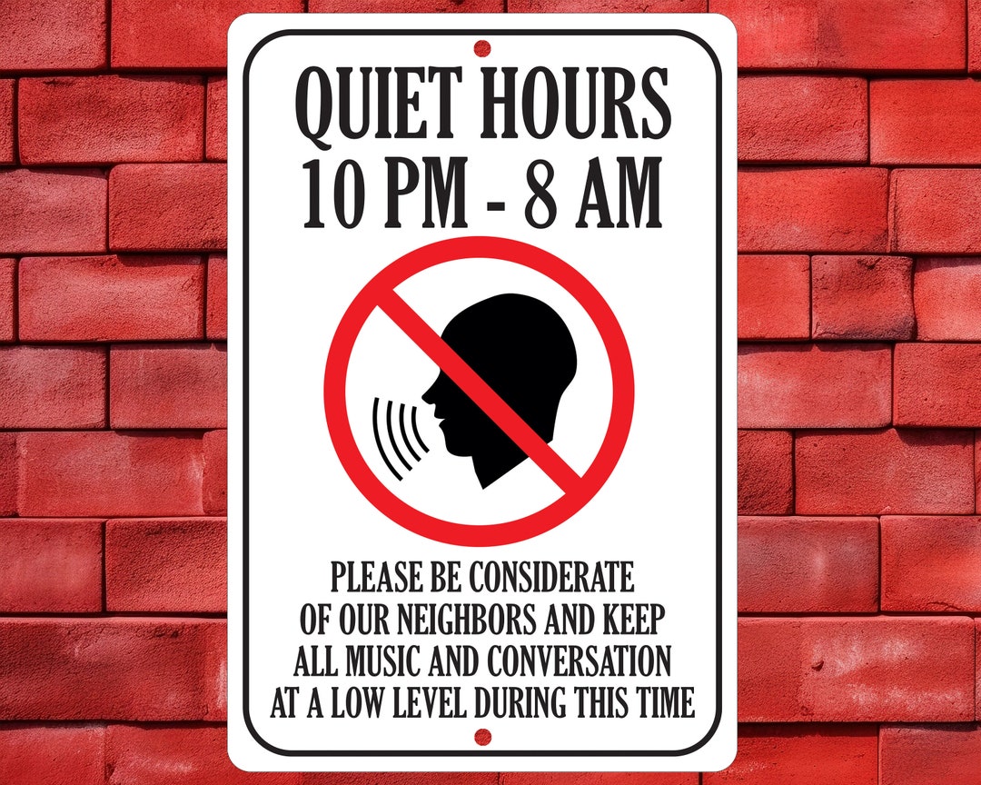 Custom Quiet Hours Sign for Short Term Rentals, Lodging Notification ...