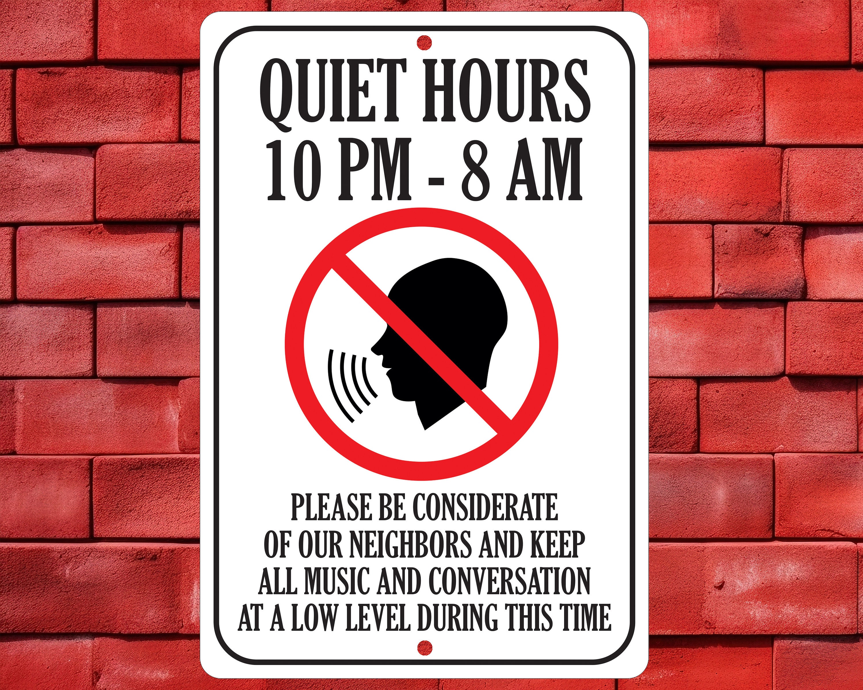 Custom Quiet Hours Sign for Short Term Rentals, Lodging Notification ...