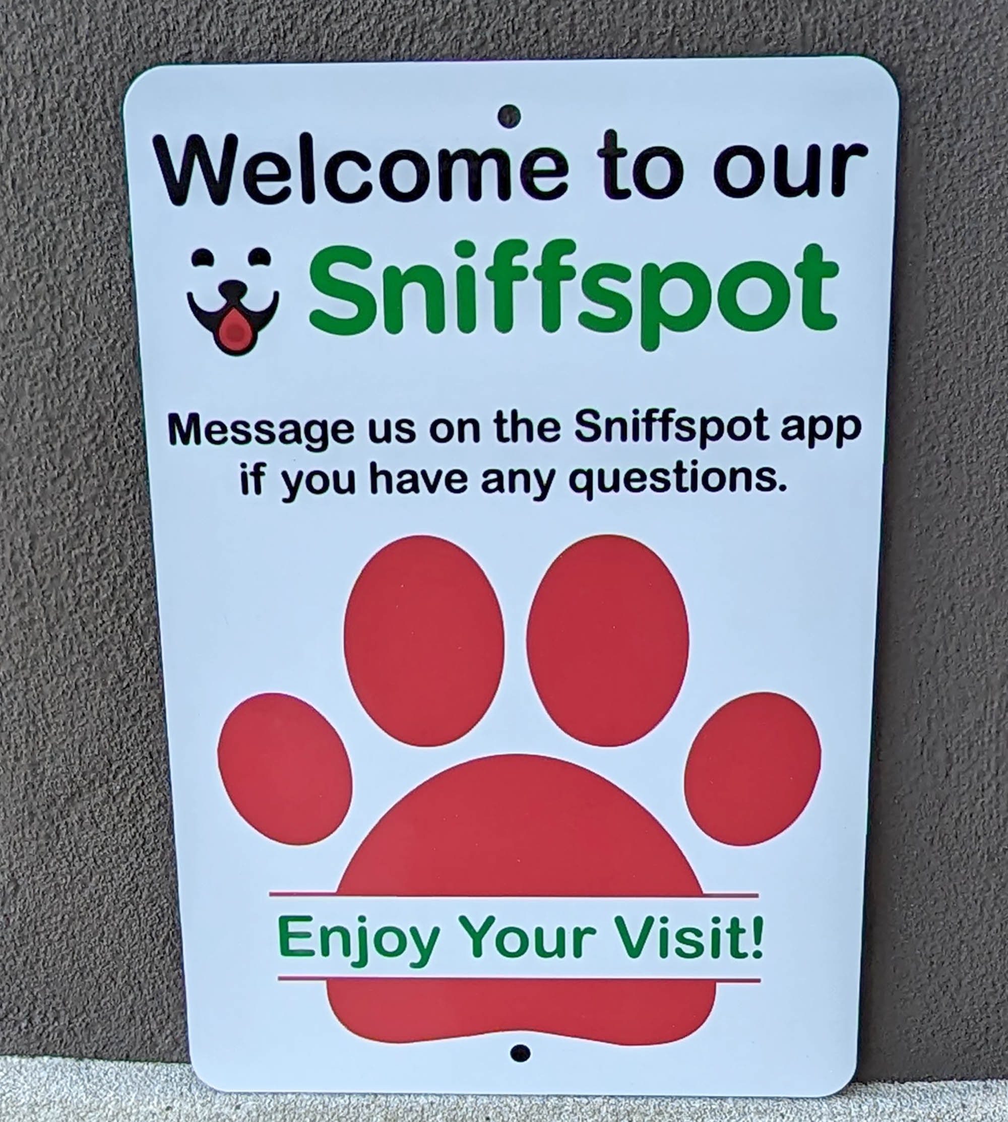 Sniffspot Aluminum Sign Welcome to Our Sniffspot Message - Etsy