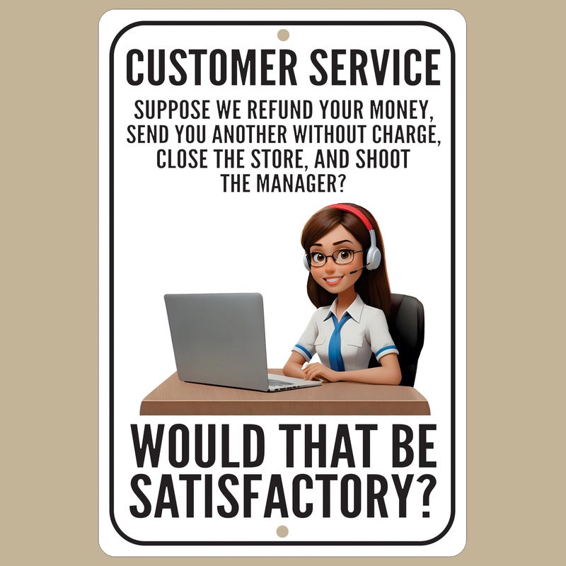 Customer Service Sign - Etsy